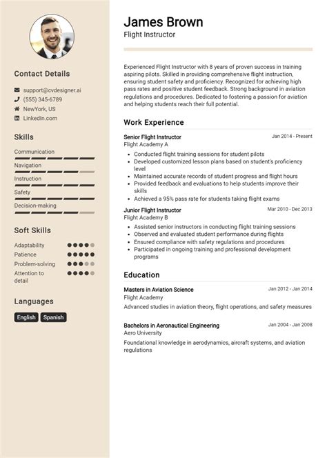Flight Instructor Resume Example For 2024 Free Templates Cvdesignerai