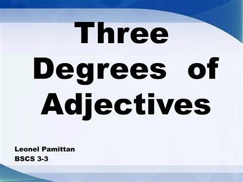 Morphology About Adjectives Pptx