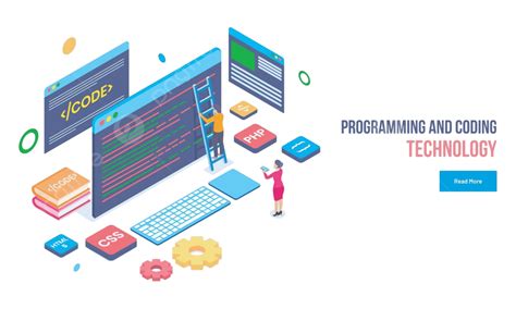 Programming And Coding Technology Conceptminiature Programmer Java Developer Cloud Vector Java