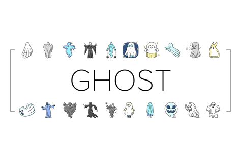 Ghost Halloween Spooky Scary Cute Icons Graphic By Stockvectorwin