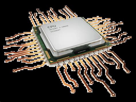 Advanced Microprocessor Chip Clipart With Intricate Copper Circuit