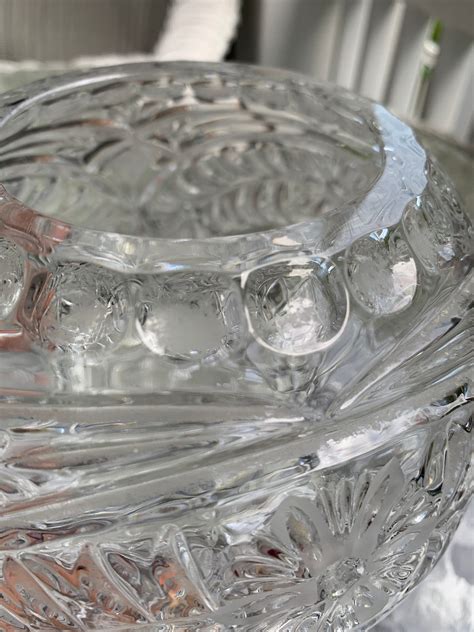 Vintage Cut Glass Rose Bowl With Cut Daisy Garland And Etsy