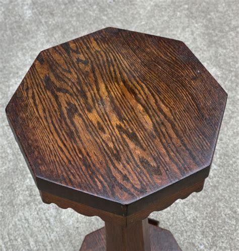 Antique Traditional Oak Plant Stand Pedestal Table Scranton Antiques