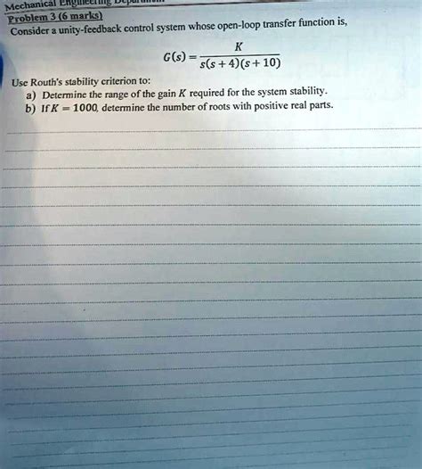 SOLVED Mechanical Engineering Problem 3 6 Marks Consider A Unity