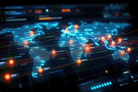 Premium Photo A Future User Interface And Interconnecting Map Of The