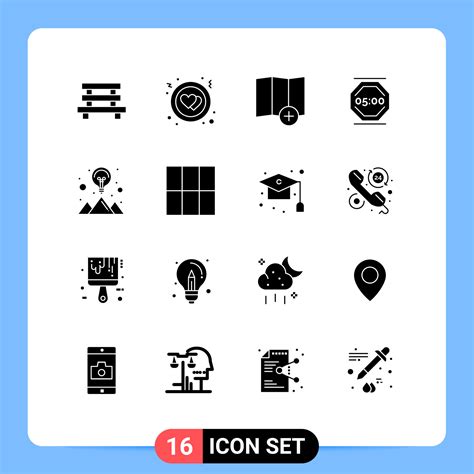 Mobile Interface Solid Glyph Set Of Pictograms Of Idea Working
