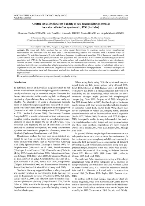 Pdf A Better Sex Discriminator Validity Of Sex Discriminating