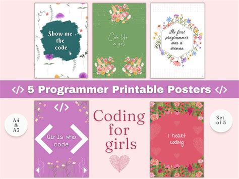Programming Poster Computer Science Poster For Girls X5 Coding Poster