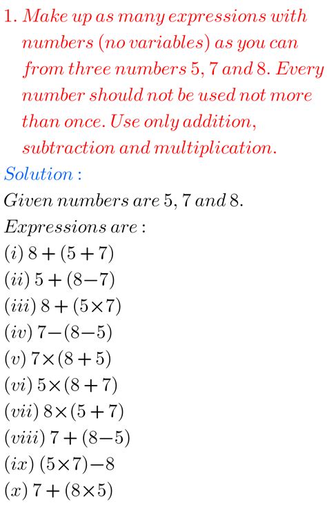 Algebra Solutions For Exercise 113 Class 6 Ncert Maths Maths Glow