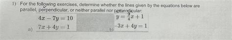 solved for the following exercises determine whether the