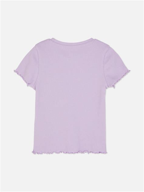 Camiseta de manga corta acanalada Lila Niñas Primark