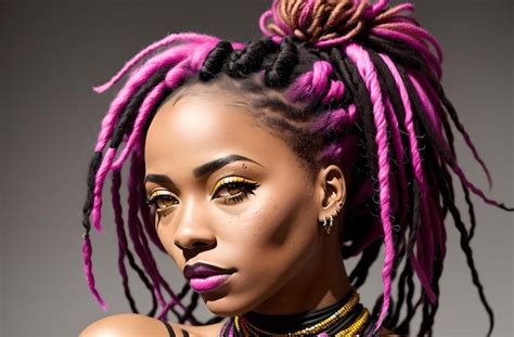 Premium Ai Image Beautiful African American Woman With Pink