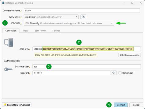 exasol visual designer with er diagrams and sql client