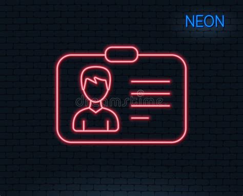 Id Card Line Icon User Profile Sign Stock Vector Illustration Of Neon Avatar 107288171