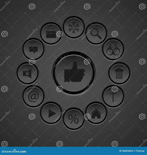 Vector Web Black Icons Set Element Stock Vector Illustration Of Modern Design