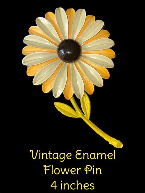 Enamel Flower Pin Gem