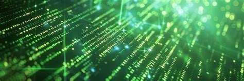 Premium Photo Green Binary Code Data Stream On Digital Technology