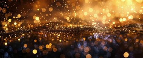 Premium Photo Golden Bokeh Lights On A Dark Background