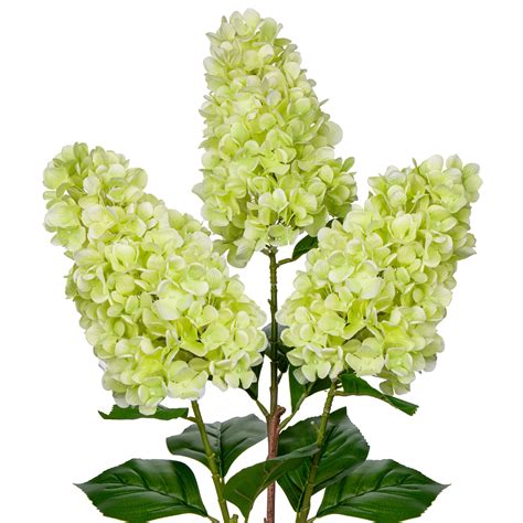 3pcs Artificial Green Hydrangea Flowers 28 Long Stem Silk Faux Hydrangeas Fake Flower Floral