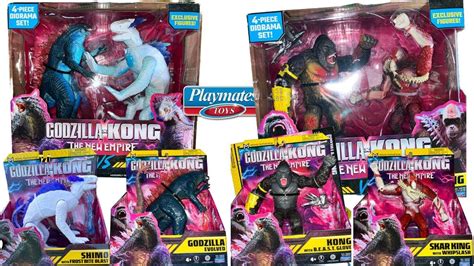 Godzilla X Kong Playmates Toys In Hand Godzilla Kong Skar King And Shimo I Gxk The New