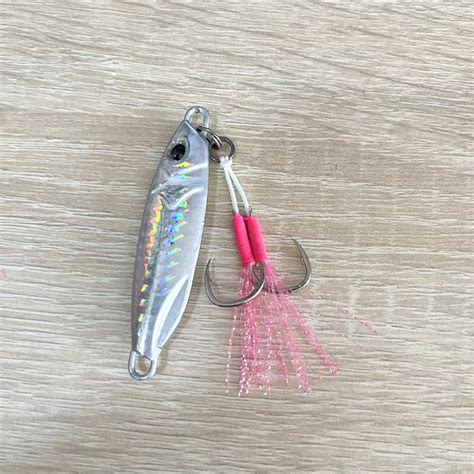 Badubg 10 двойки метална кука за подпомагане на джига розови двойни