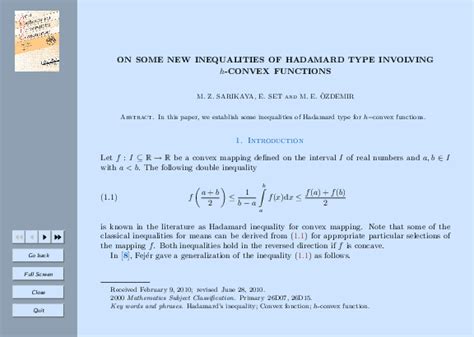 Pdf On Some New Inequalities Of Hadamard Type Involving