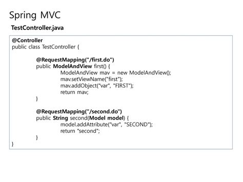 spring mvc ㅇ 스프링 mvc 구성요소 설명 dispatcherservlet 클라이언트의 요청을 컨트롤러에게 전달하고