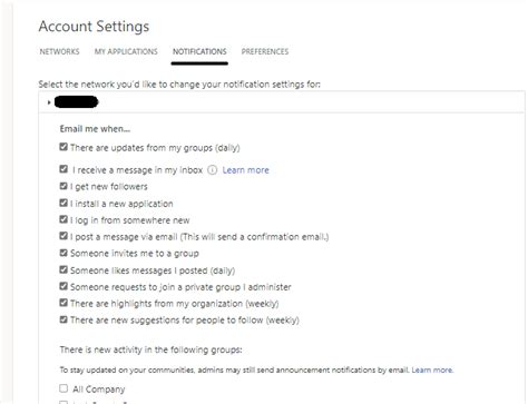 set global default notification settings yammer microsoft community