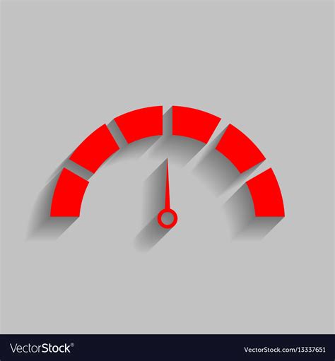 Speedometer Sign Red Icon Royalty Free Vector Image