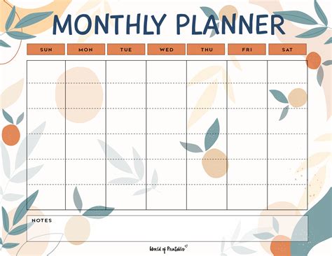 Free Printable Monthly Planners World Of Printables