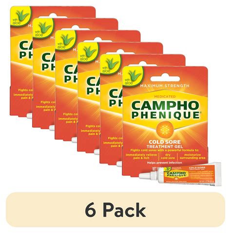 6 Pack Campho Phenique Cold Sore And Fever Blister Treatment For Lips