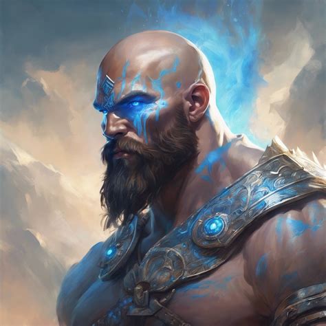 Goliath Barbarian Muscular Bald Head Beard Fanart