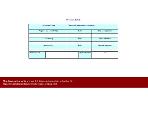 Visitor Log Template Excel