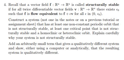 4 Recall That A Vector Field F R Rn Is Called