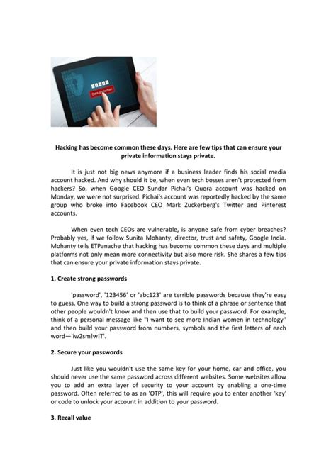 Six Steps To Protect Your Password From Hackers Pdf