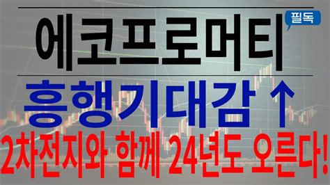 에코프로머티 주가 흥행기대감↑ 2차전지와 함께 24년도 오른다 Youtube