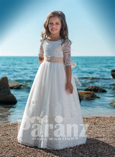 Multi Layer Tulle Skirt Dress With Beautiful Satin Lace Appliquéd Bodice