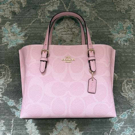 Coach Bags Coach Mollie Tote Bag 25 In Signature Canvas Powder Pink