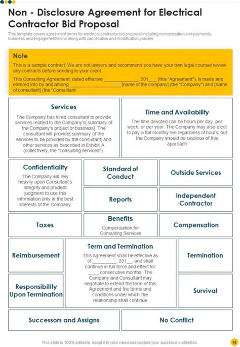 Electrical Contractor Bid Proposal Report Sample Example Document