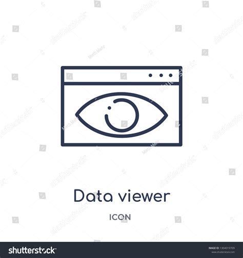 Data Viewer Icon User Interface Outline Stock Vector Royalty Free