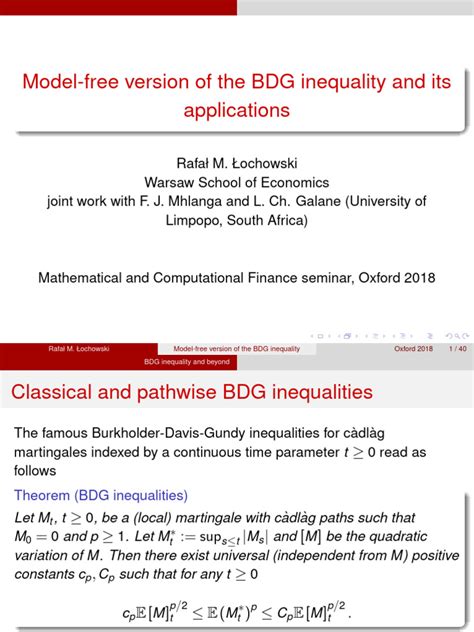 Model Free Version Of The Bdg Inequality And Its Applications Pdf