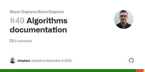 Algorithms Documentation Issue Blazor Diagrams Blazor Diagrams GitHub
