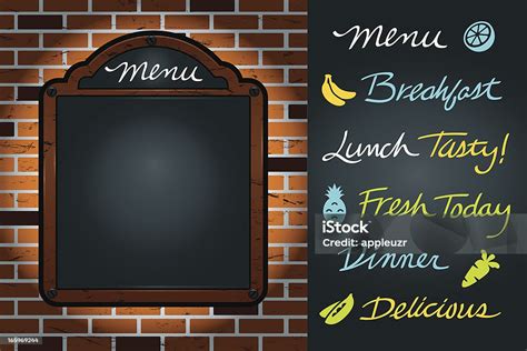 Papan Menu Restoran Ilustrasi Stok Unduh Gambar Sekarang Dinding