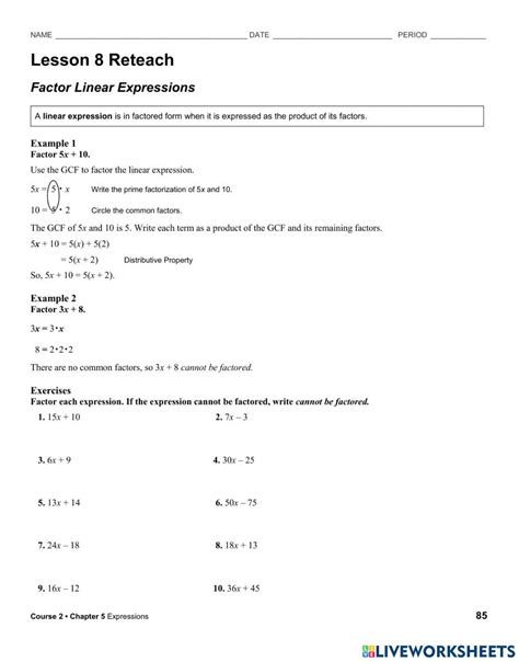 Reteach 5 4 Fac Free Interactive Worksheets 992691