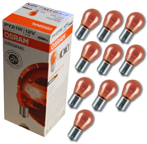 10x PY21W OSRAM Autolampe 21 Watt 12V 21W Birne Leuchte Blinker ...