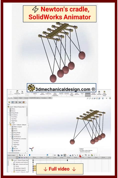 ⚡ Newtons Cradle Solidworks Animator [video]