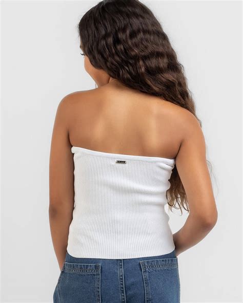 Shop Mooloola Girls Bianca Knit Tube Top In White Fast Shipping