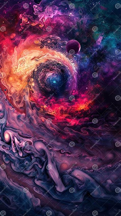 Jupiter Bands Swirling With Colorful Storms Stock Illustration
