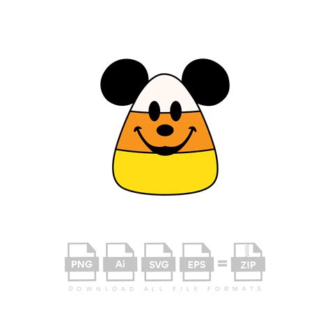 Mickey Mouse Candy Corn Vector Halloween Vector Cut File Cricut Vector