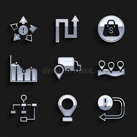 set arrow and hierarchy organogram chart on seamless pattern vector